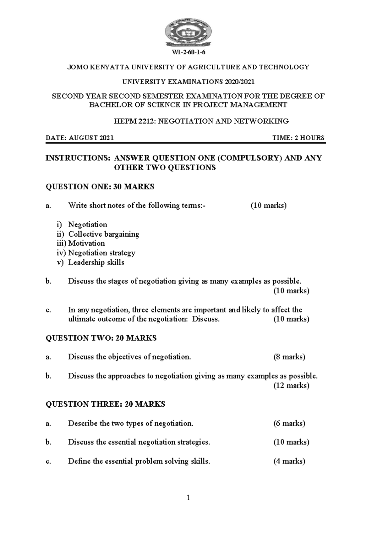 HEPM 2212 - Negotiation and Networking Exam Notes (Aug 2021) - Studocu