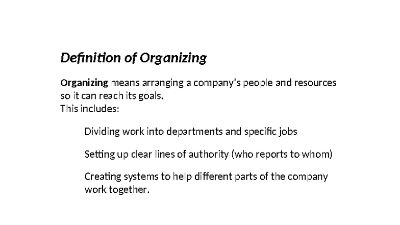 Organizing Concepts and Structure: A Comprehensive Overview - Studocu