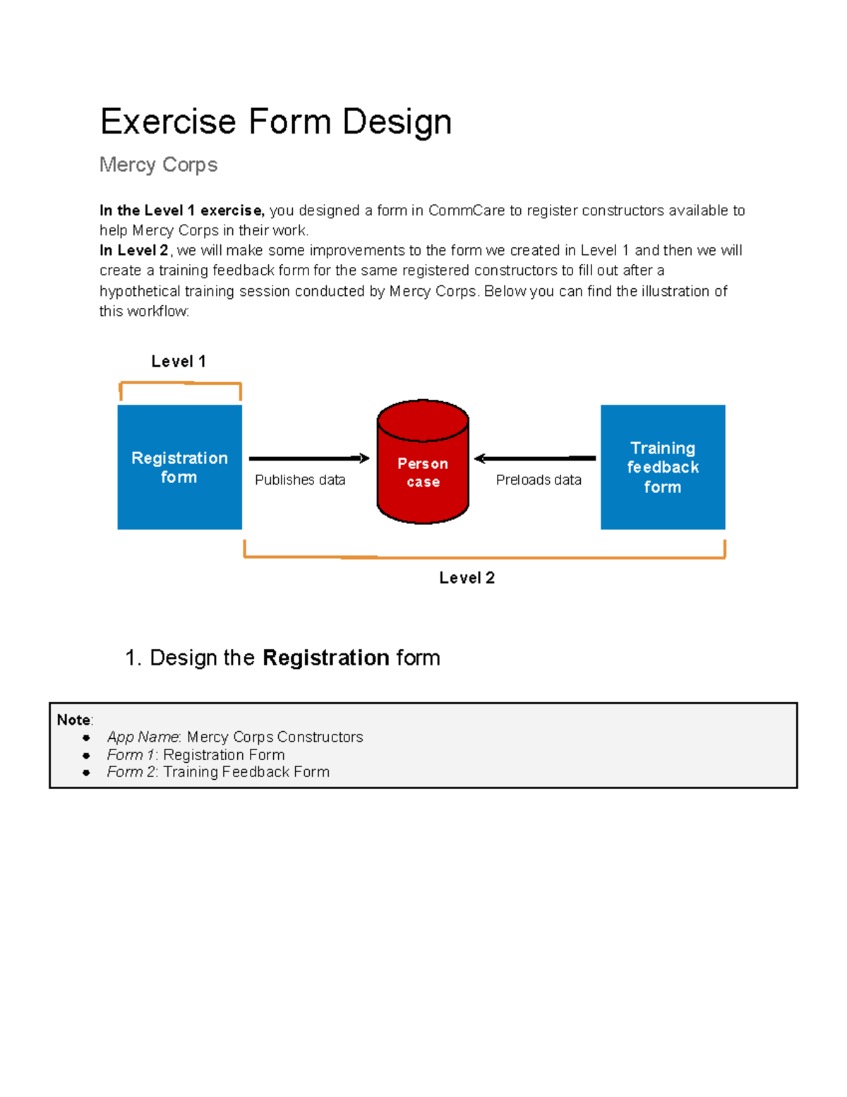 CommCare Exercise - Level 2: Form Design for Mercy Corps - Studocu