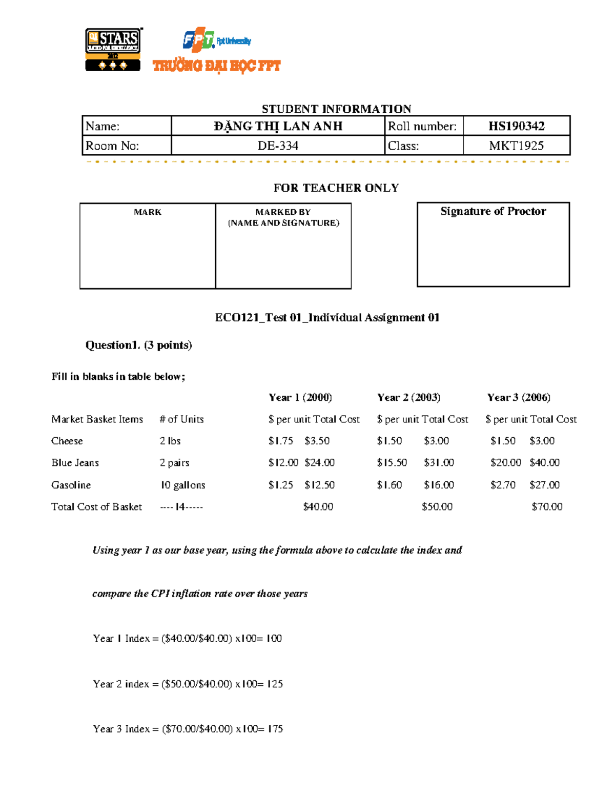 ECO121 Test 01 Individual Assignment 01 - Spring 2025 Analysis - Studocu