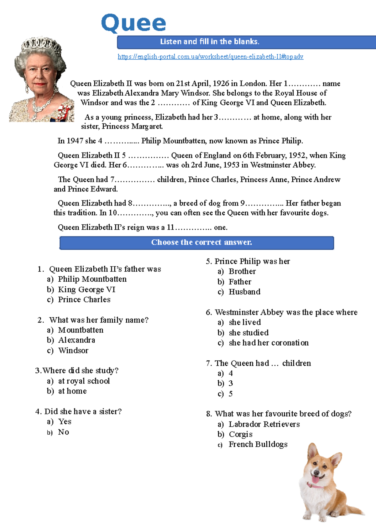 Queen-elizabeth-ii-reading-and-listening-comprehen-reading ...