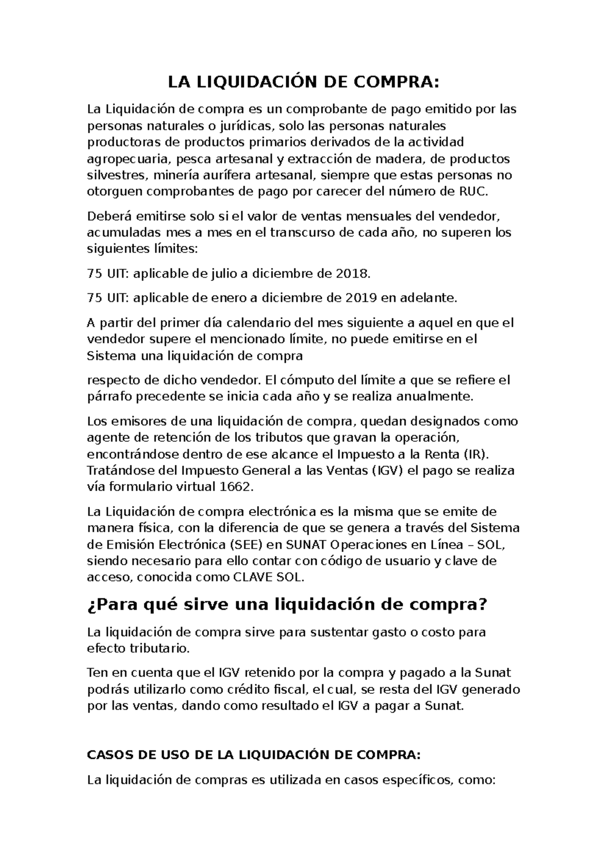 LA LIQUIDACIÓN DE COMPRA EN CONTABILIDAD: REQUISITOS Y BENEFICIOS - Studocu