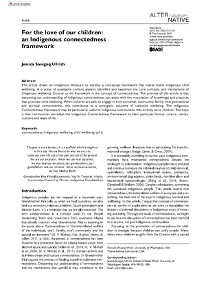 Understanding Indigenous Intergenerational Connectedness: A Qualitative ...