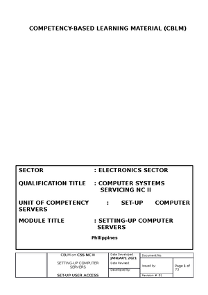 CORE-CSSnc 2 U4-LO2 Maintain computer systems and network - COMPETENCY ...