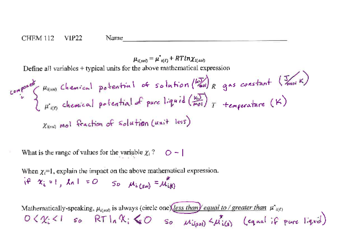 CHEM 112 Lecture Notes on Chemical Potential and Reaction Rates - Studocu
