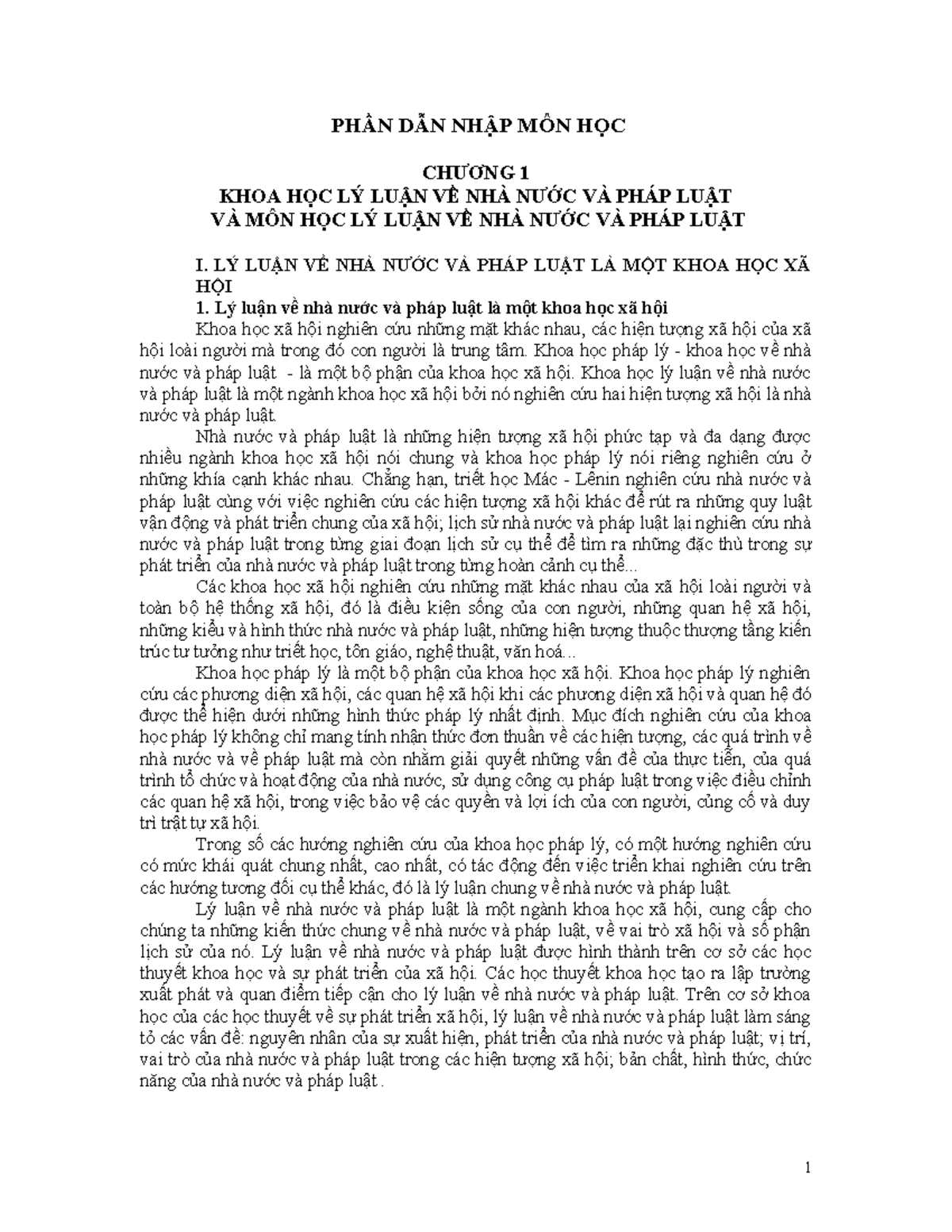 Tài liệu LLNN&PL - Chương 1: Giới thiệu về Lý luận Nhà nước và Pháp ...