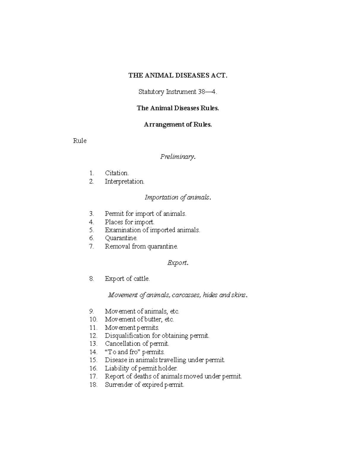 Animal Diseases Act: Statutory Instrument & Rules Overview - Studocu