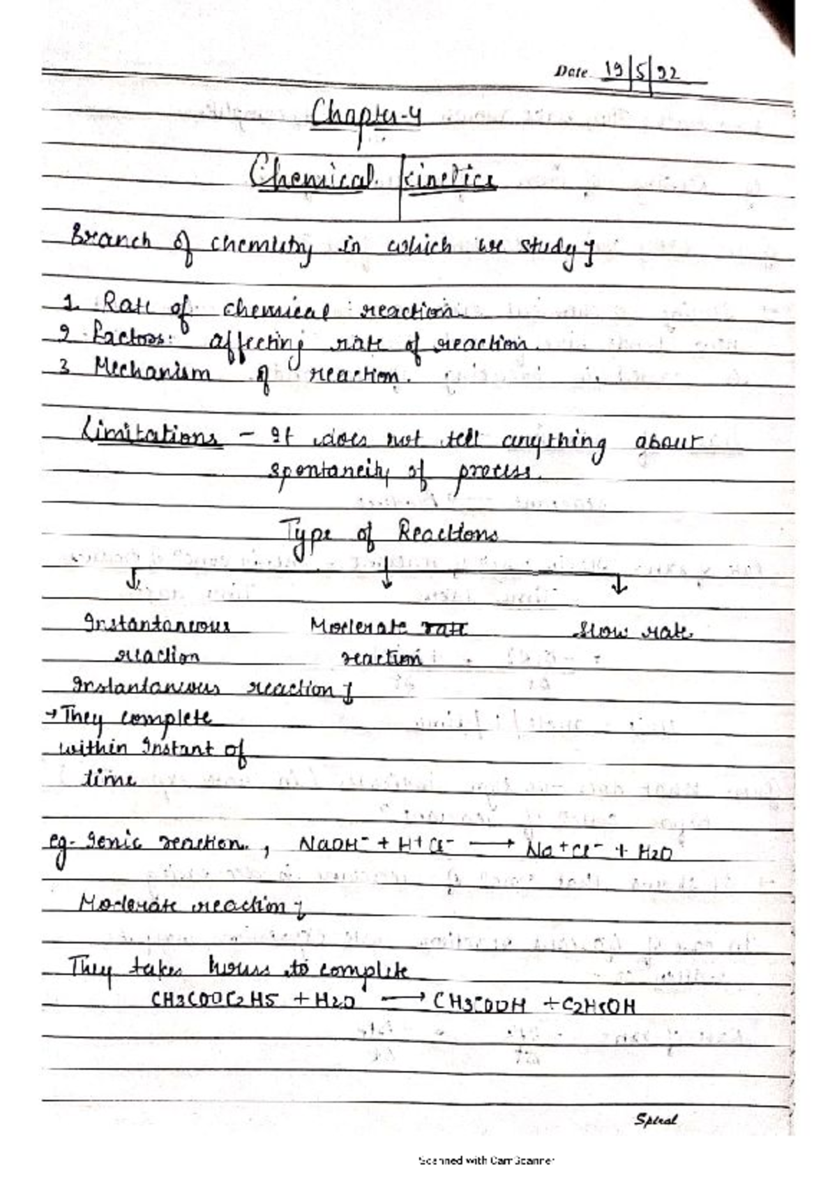 Ch-4 (Chemical Kinetics) - Rate of Reactions and Influencing Factors ...