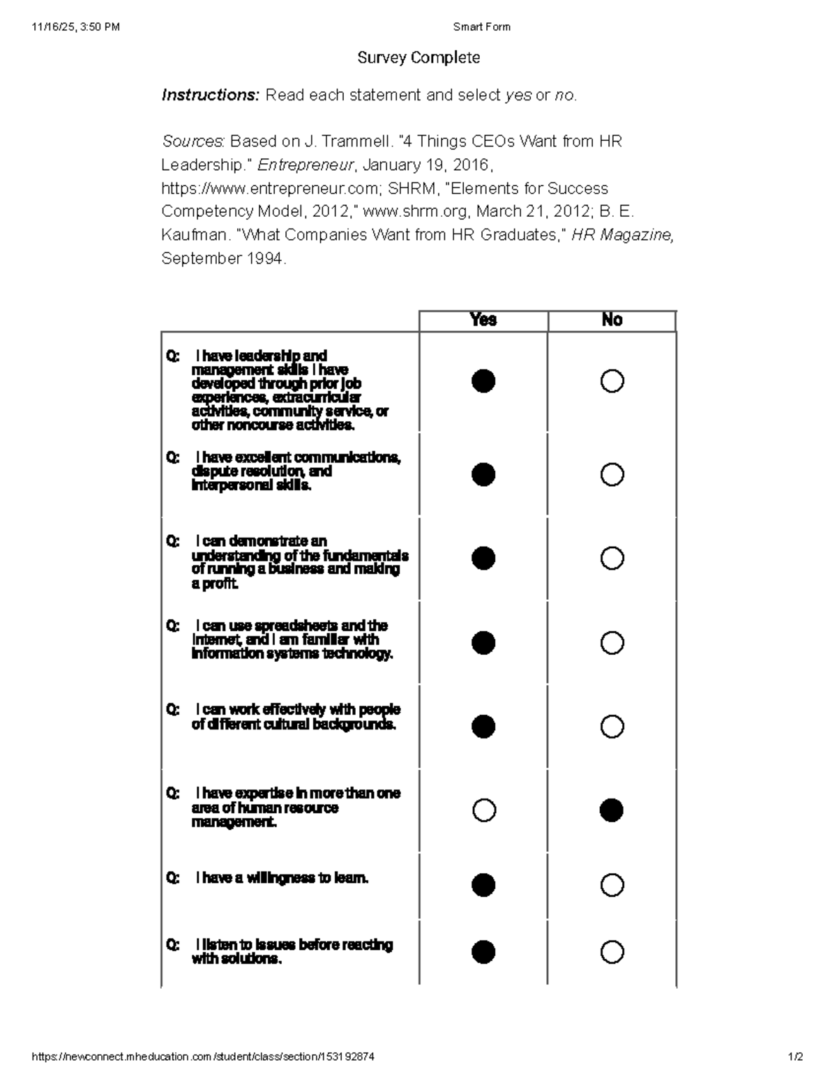 Self-Assessment: Do You Have What It Takes for HR? - Studocu