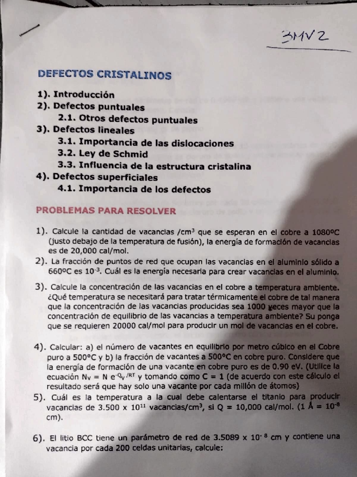 Guía de Defectos Cristalinos - Ciencias 2 (Apuntes Estudio) - Studocu