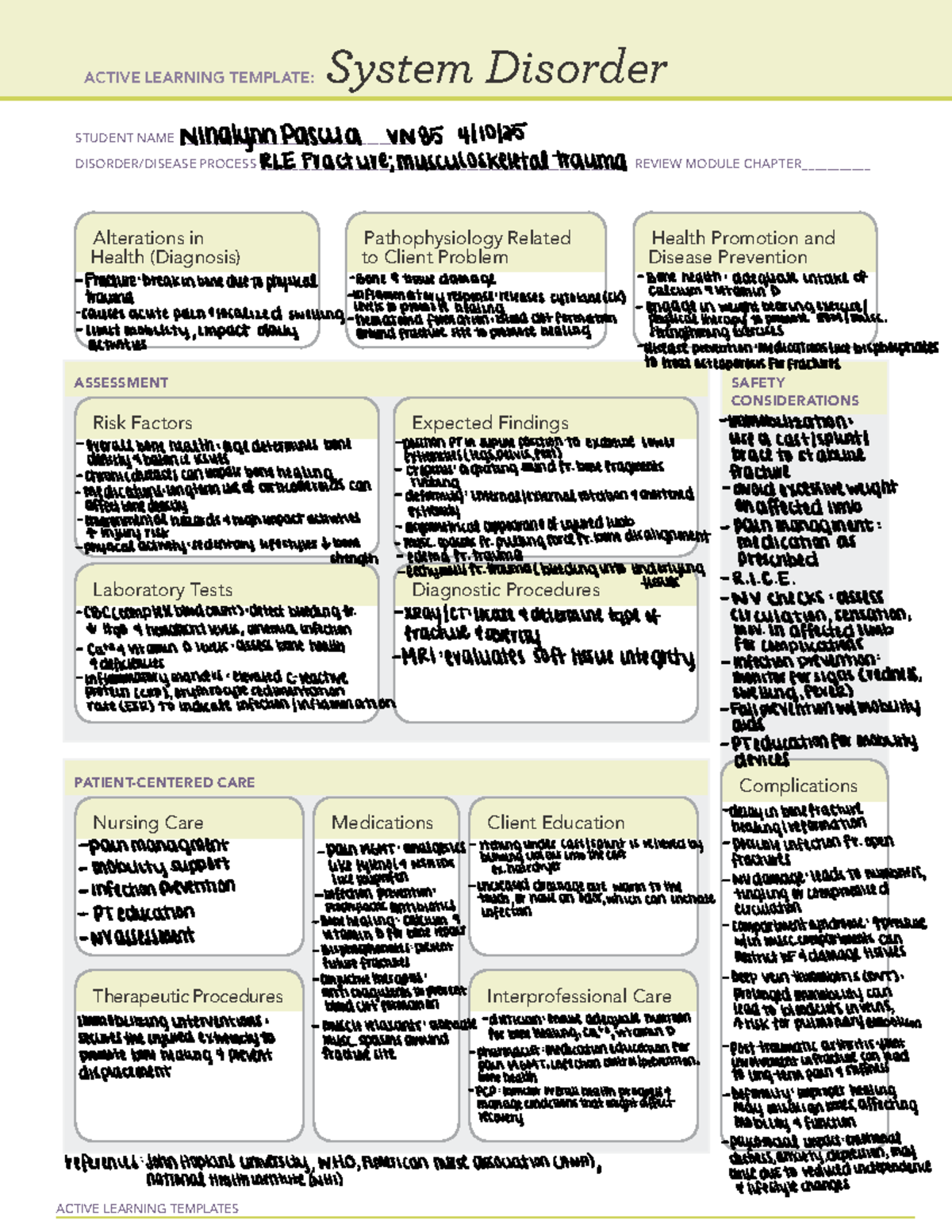 System Disorder ACTIVE LEARNING TEMPLATE: Ninalynn 411015 ...