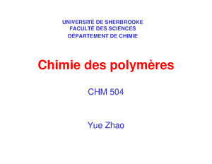 Cours Chimie DES Polymeres ING1 - CHIMIE DES POLYMERES CHAPITRE 1 ...