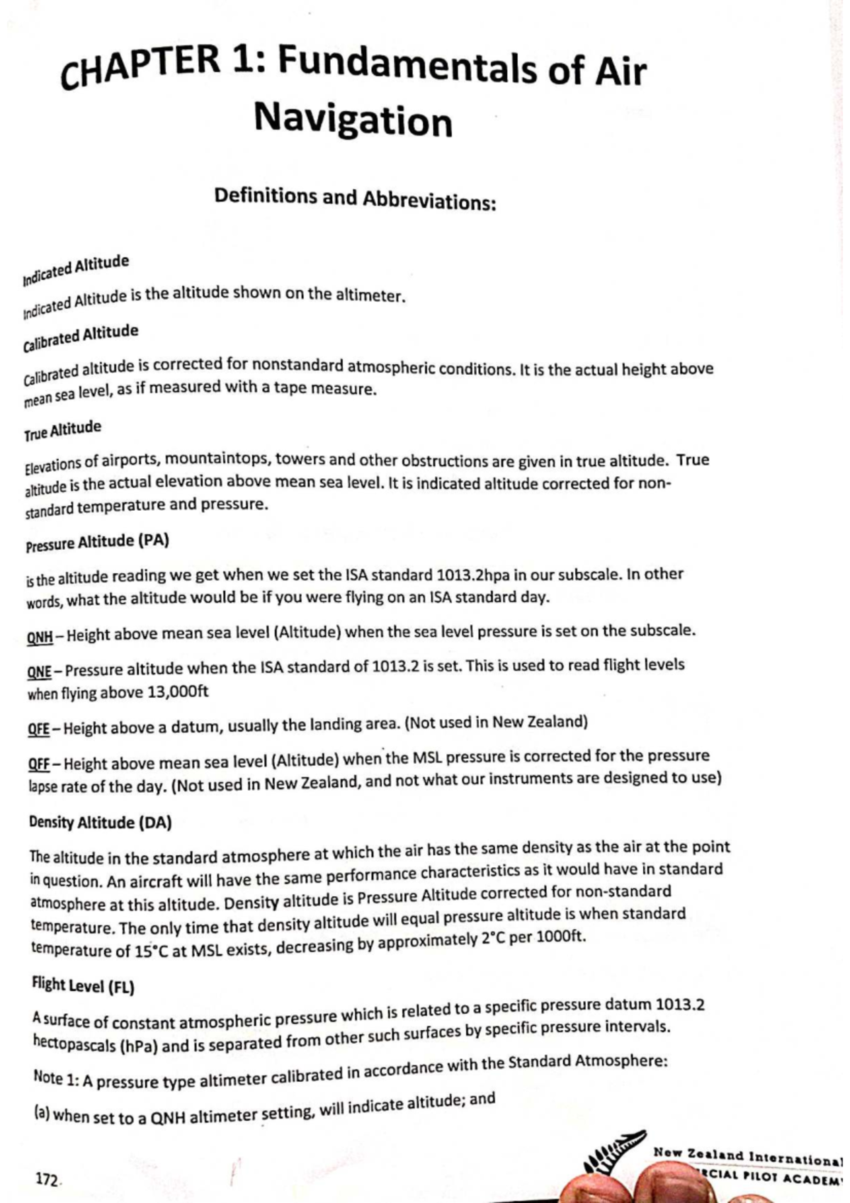 CHAPTER 1: Fundamentals of Air Navigation - Definitions & Abbreviations ...