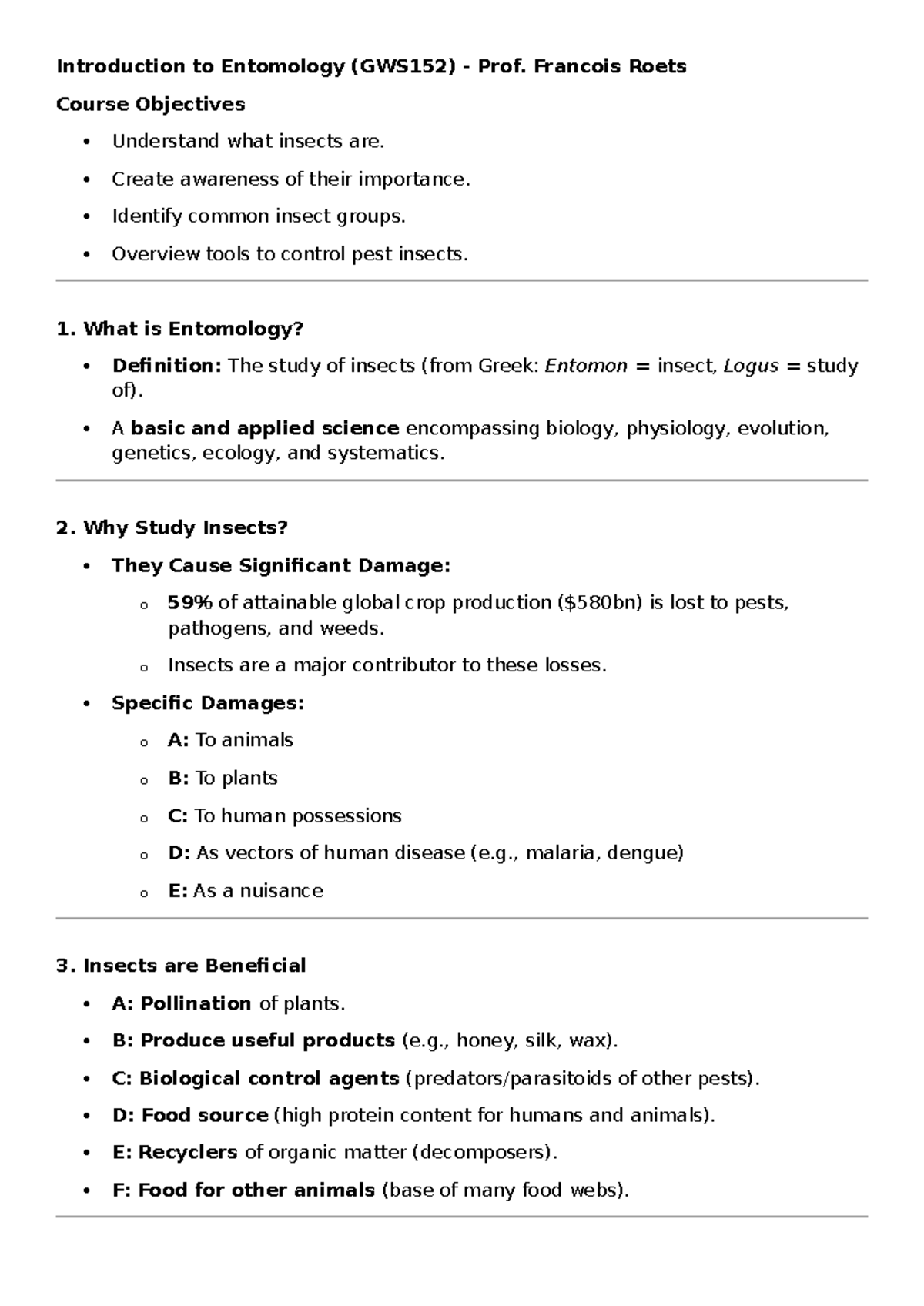Entomology Notes for Crop Protection 152: Key Concepts & IPM Strategies ...