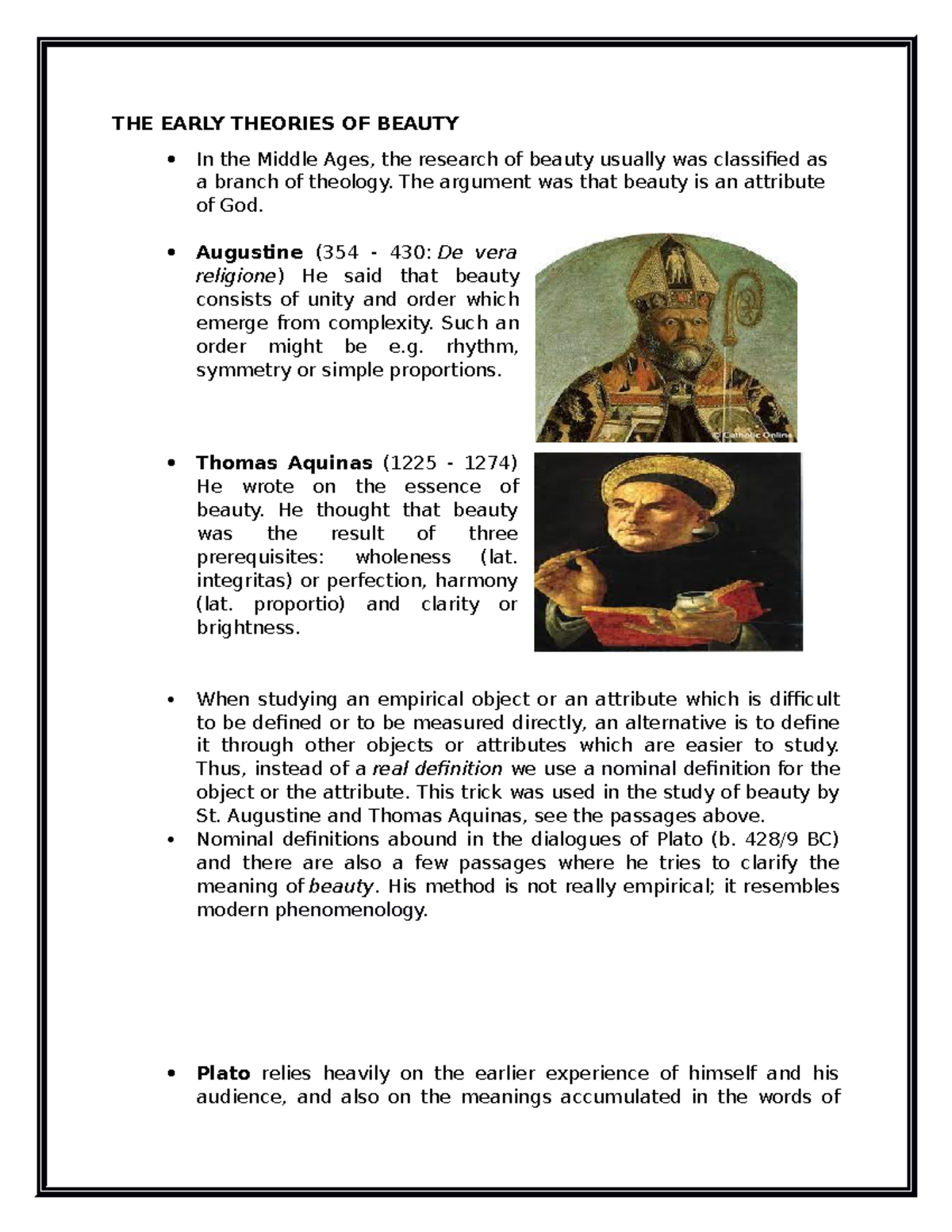Cultural Insights on Beauty: Lecture Notes for CS 101 - Studocu