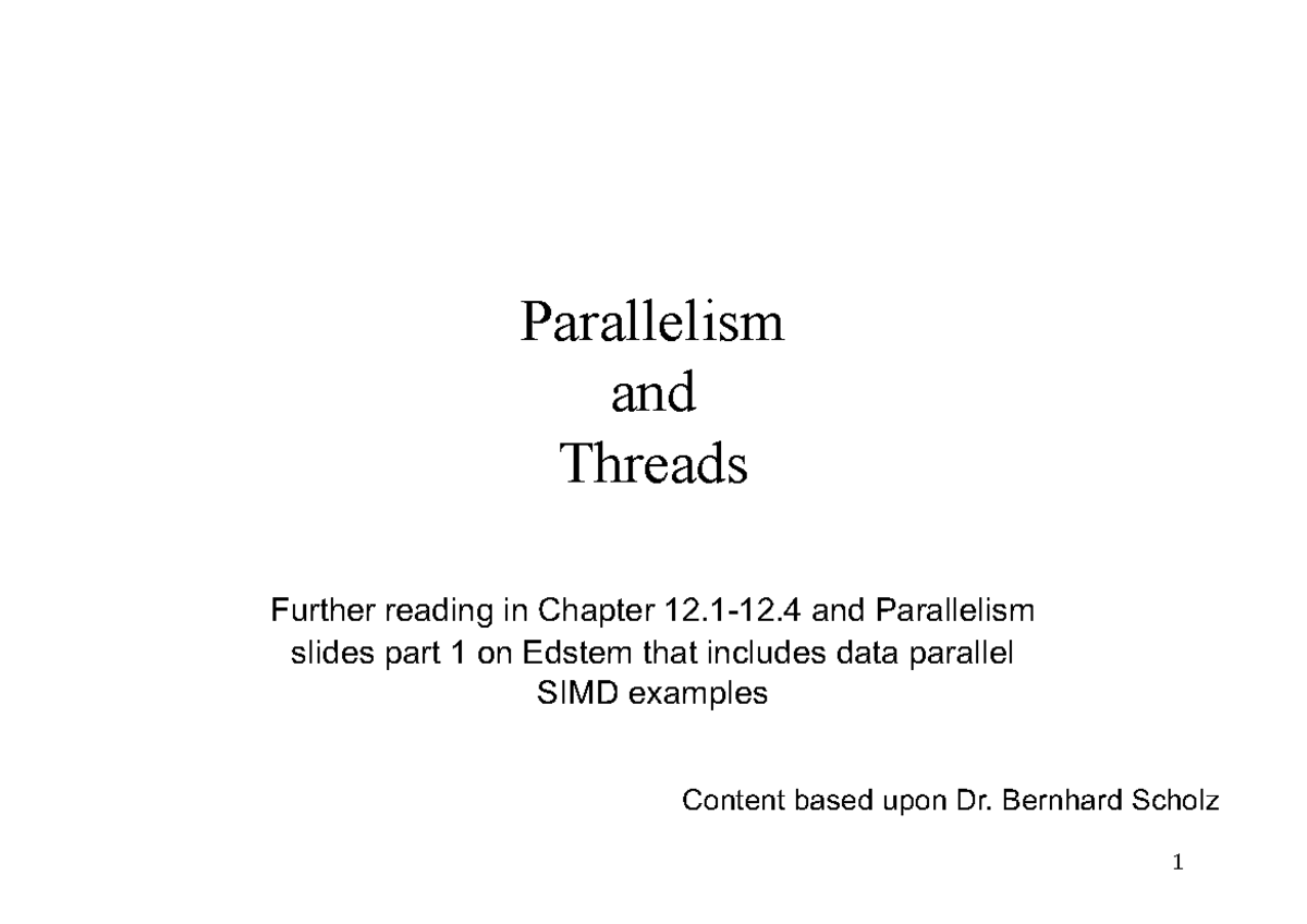 Week 9 - Parallelism with Threads: Chapter Insights and Examples - Studocu