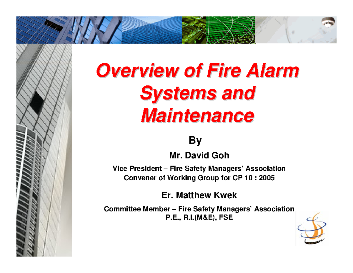 Understanding Fire Alarm Systems: A Comprehensive Overview (CP10:2005 ...