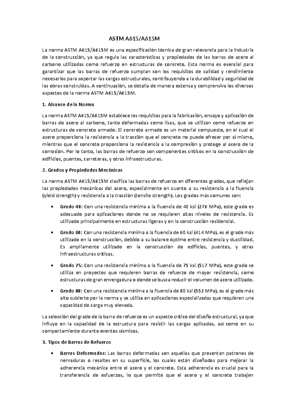 Norma ASTM A615/A615M: Especificaciones y Aplicaciones de Acero al ...