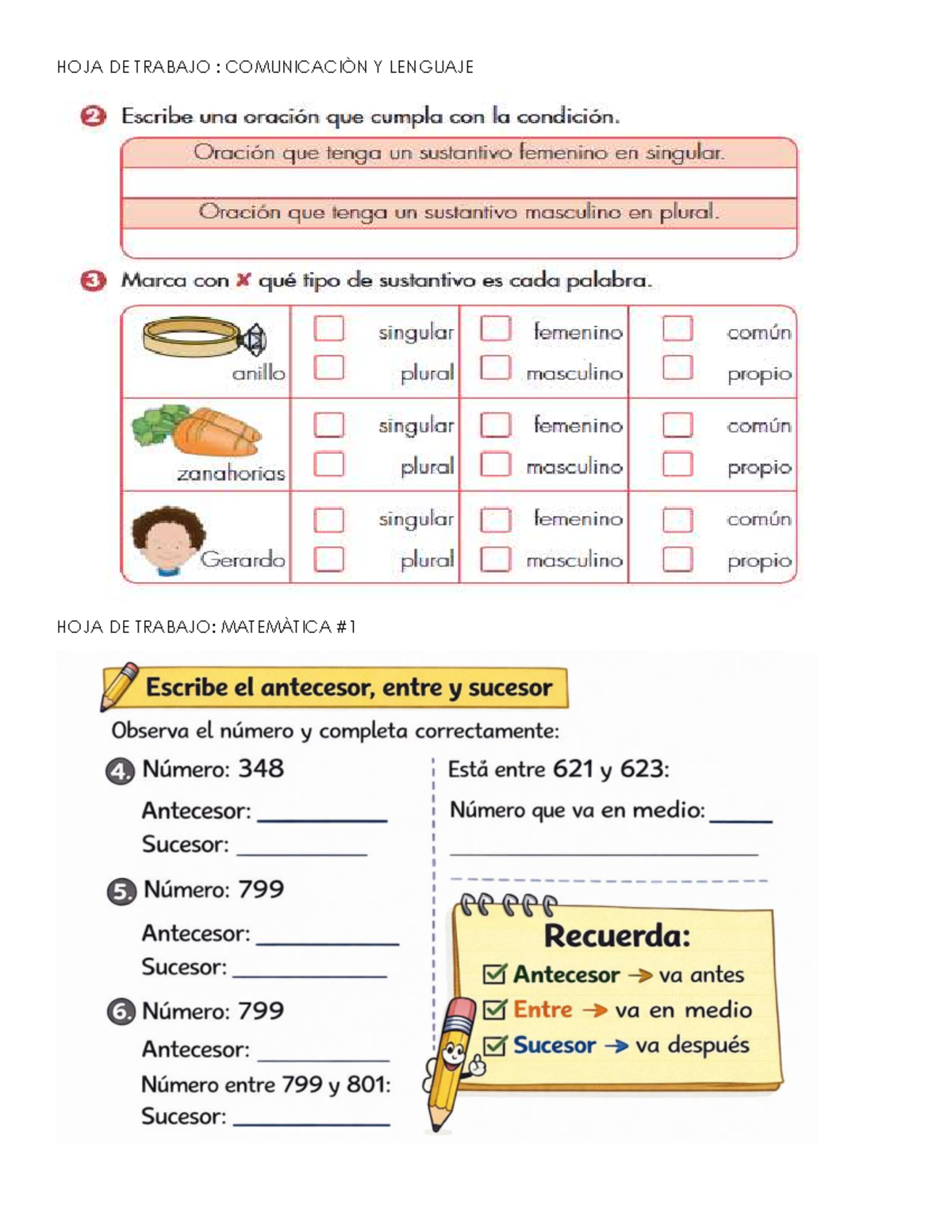 Hojas DE Trabajo Semana #5 Segundos ABCD - Idioma español, comunicación ...