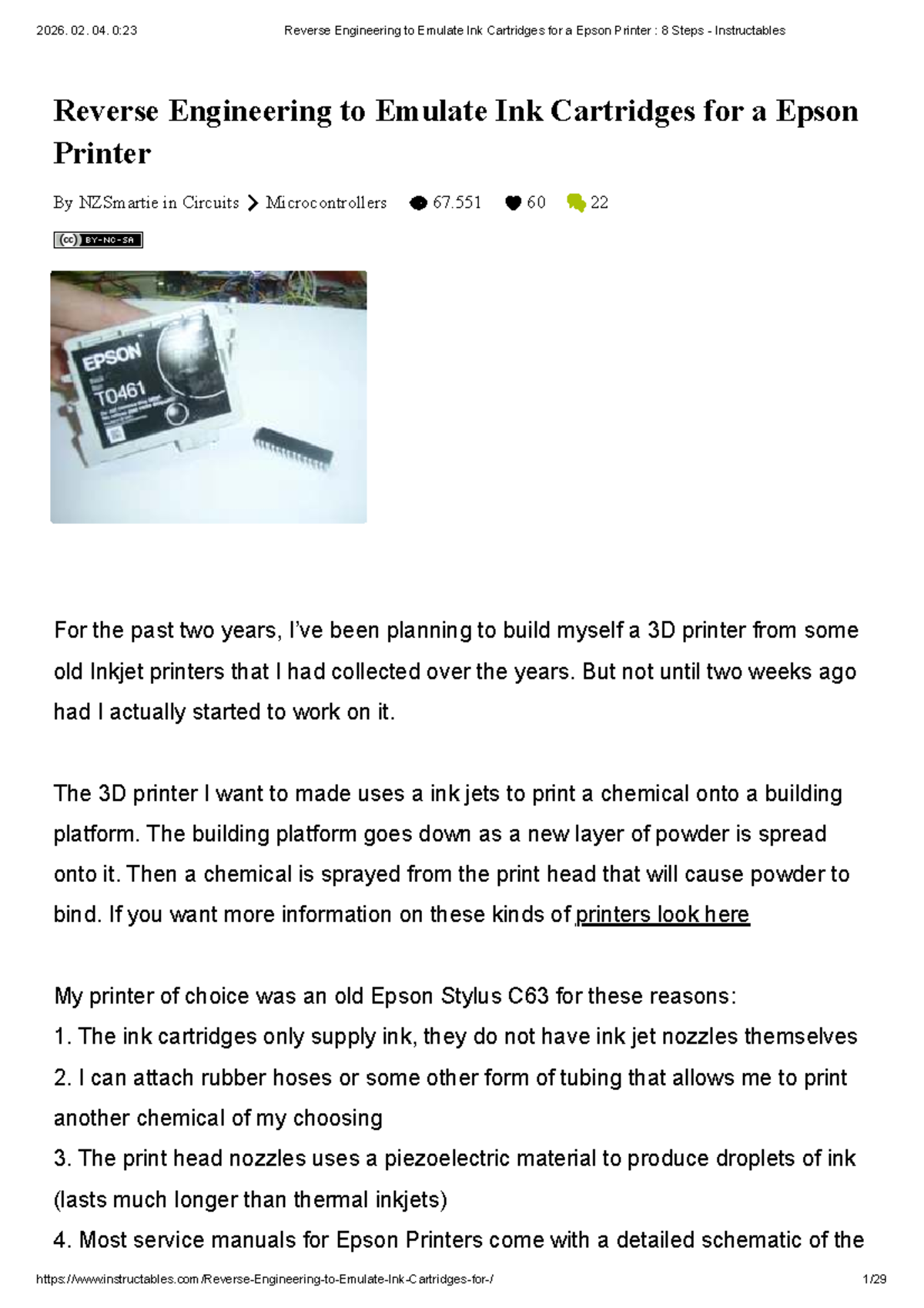 Reverse Engineering Ink Cartridges for Epson Printers: 8 Steps (67.551 ...
