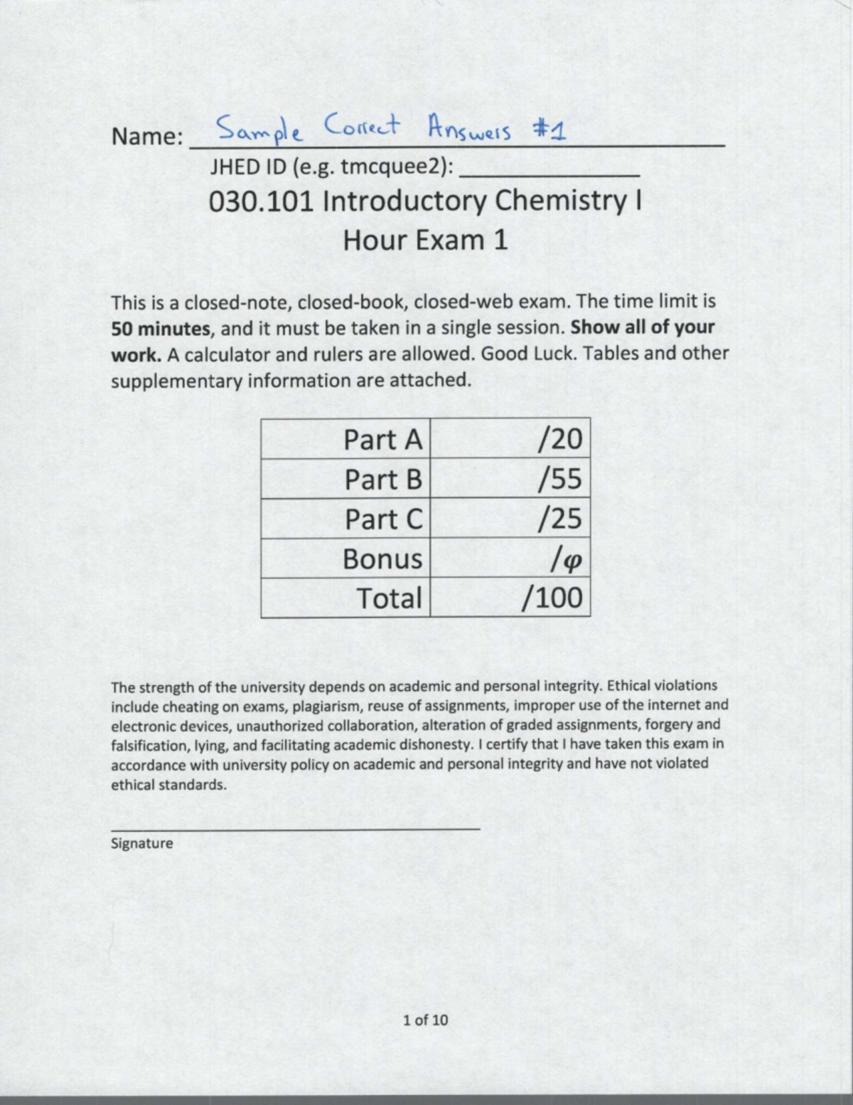 Final Exam Study Guide for 030.101 Introductory Chemistry I - Studocu