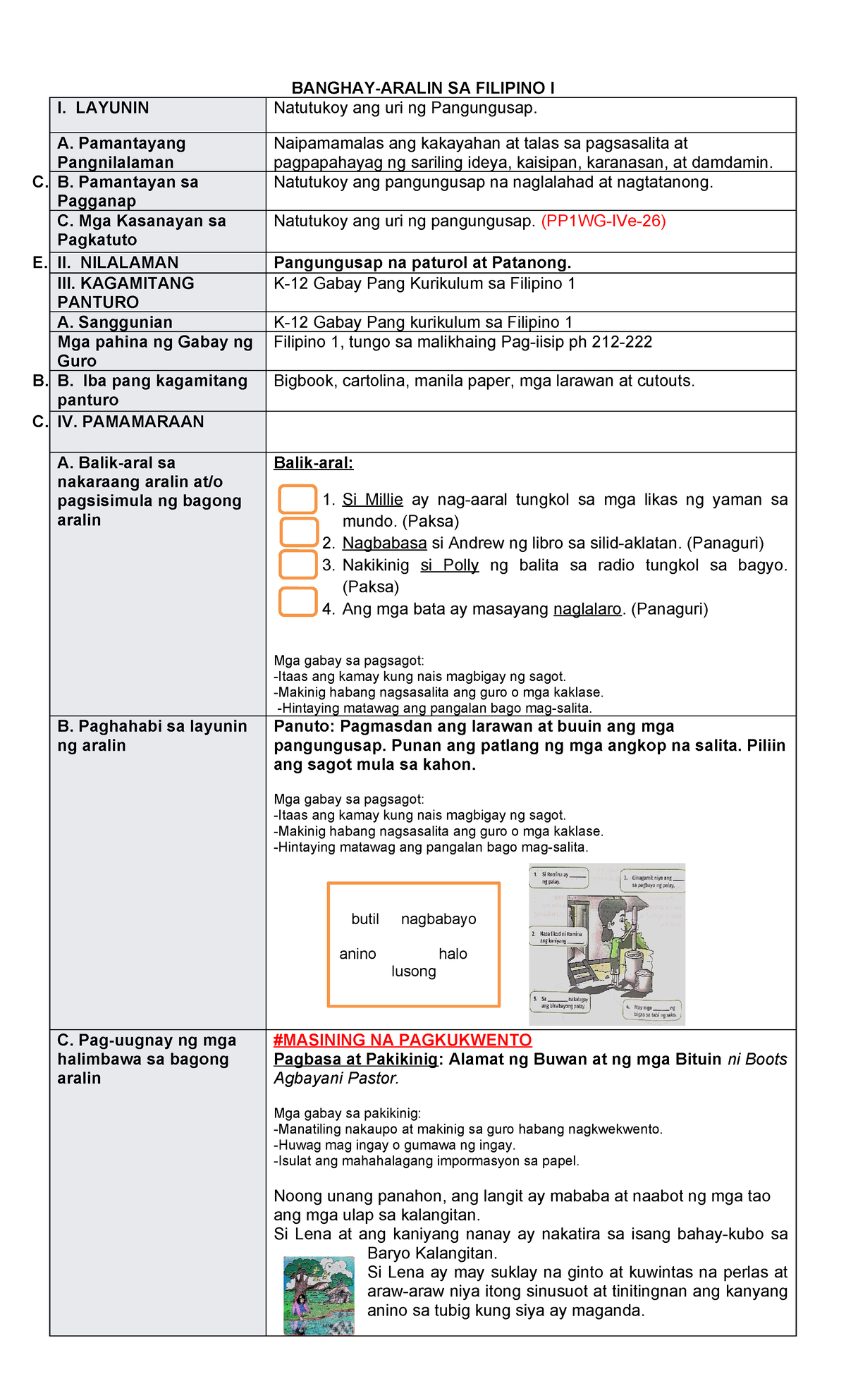 Banghay- Filipino 1 - DLP IN TEACHING SOCIAL STUDIES - BANGHAY-ARALIN ...