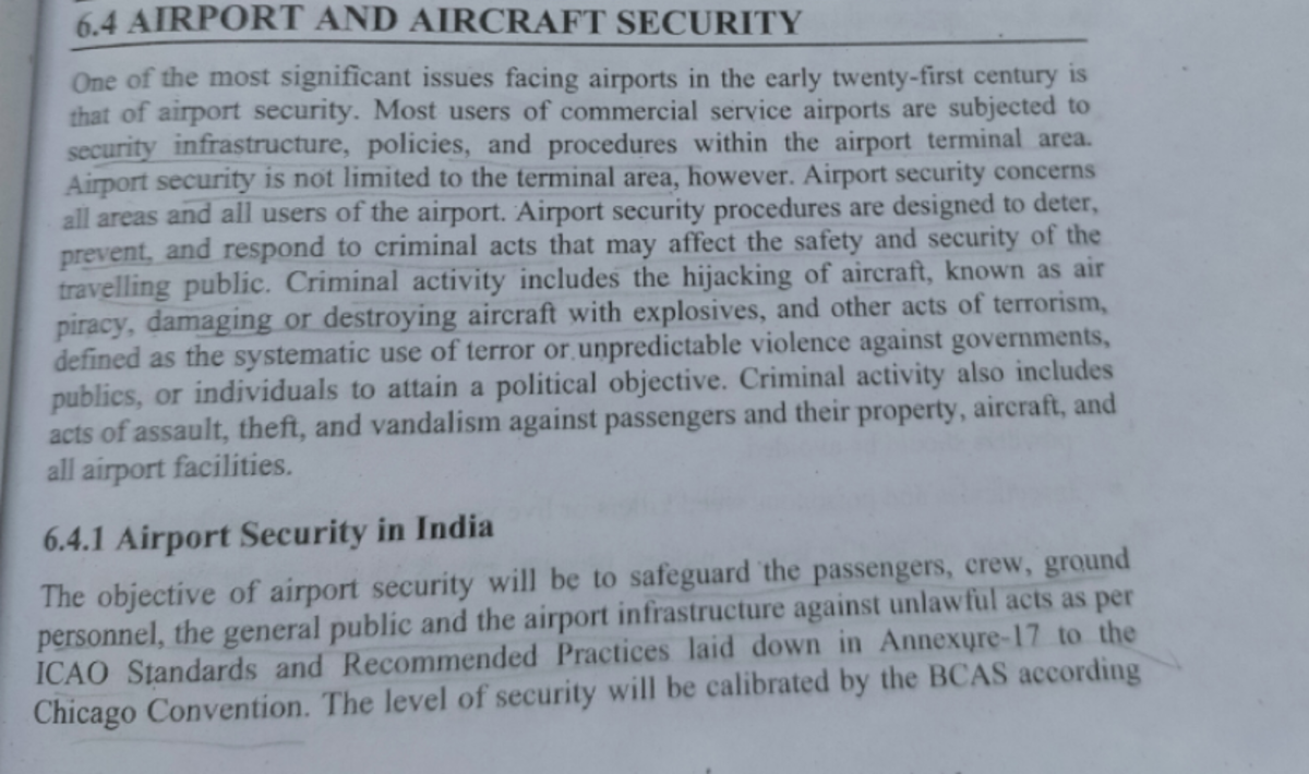 Airport Security - Text book notes - Aviation - Studocu