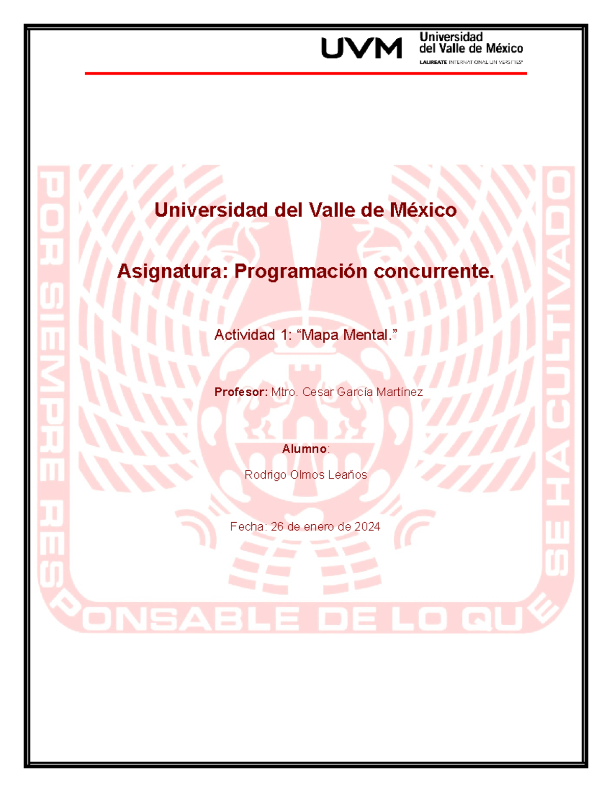 Actividad 1: Mapa Mental sobre Programación Concurrente - UVM - Studocu