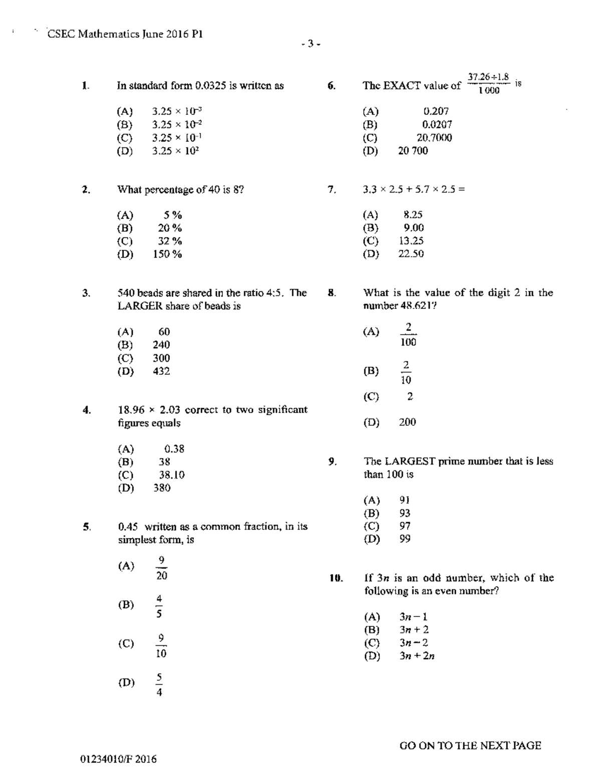 CSEC Mathematics June past papers 2017 P1 - Caribbean Civilization ...