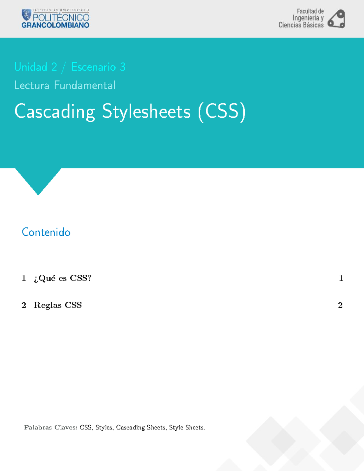 Unidad 2 Escenario 3: Fundamentos de CSS y Reglas Esenciales - Studocu