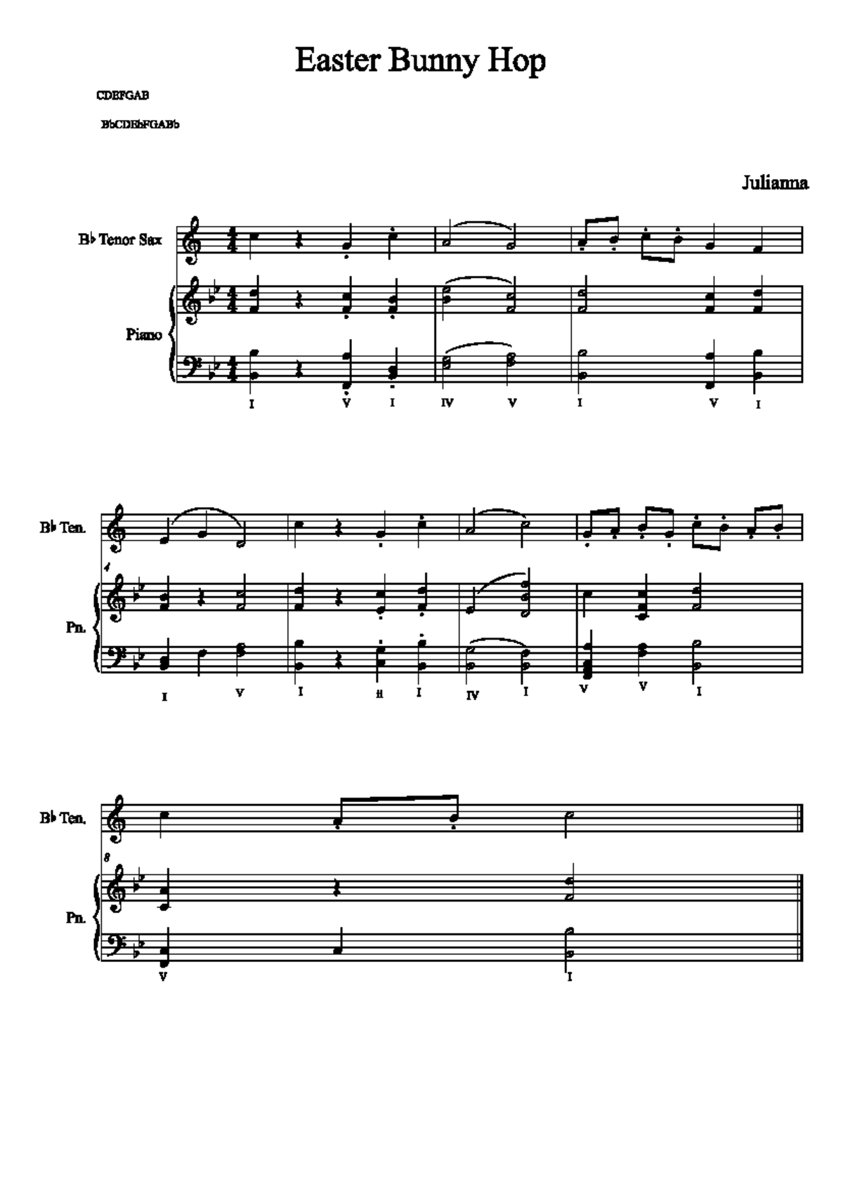 Easter Bunny Hop - A composition assignment - Easter Bunny Hop CDEFGAB ...