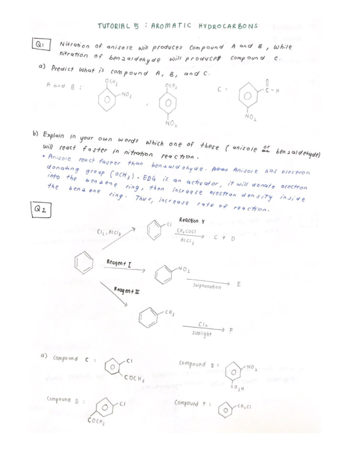 CHM TUTO 5 - CHM258 TUTORIAL 5 WEEK 9 - Fundamental of Organic Chemistry - Studocu