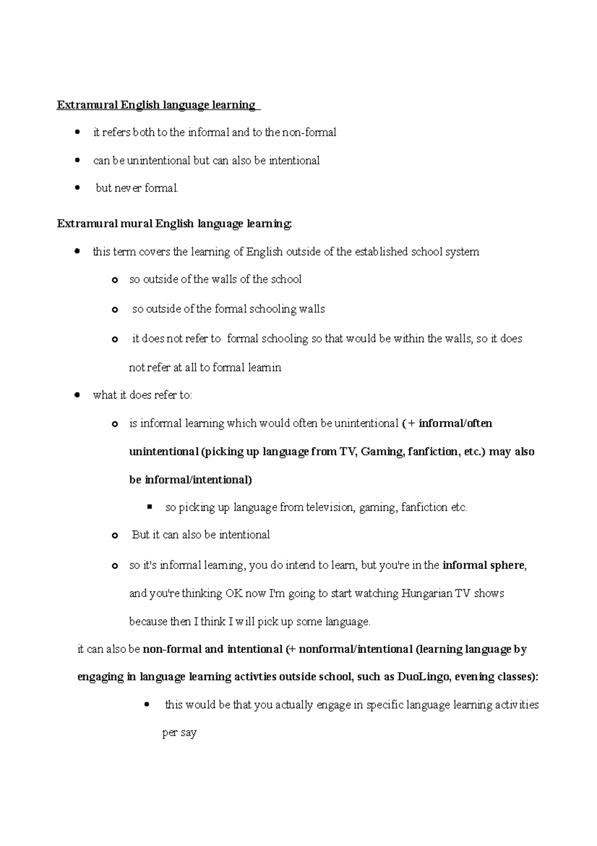 Extramural English language learning - Extramural mural English ...