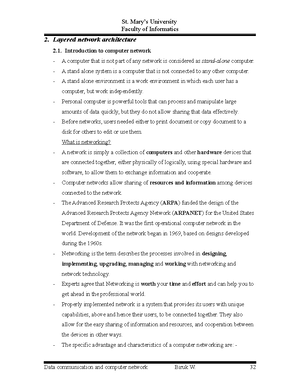 Data Communication and Computer Network - AAU - Studocu