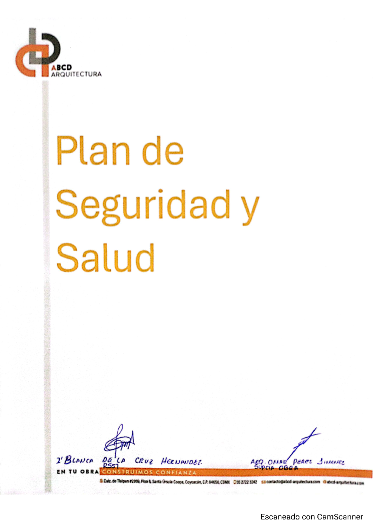 PLAN DE Seguridad Y Salud Firmado - ABCD ARQUITECTURA Plan de Seguridad ...