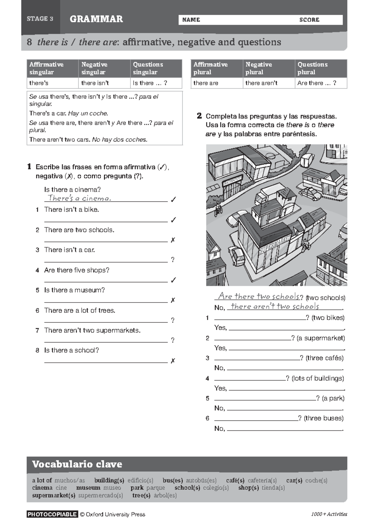 Worksheet 7 - Grammar Practice: There Is/Are in Spanish - Studocu