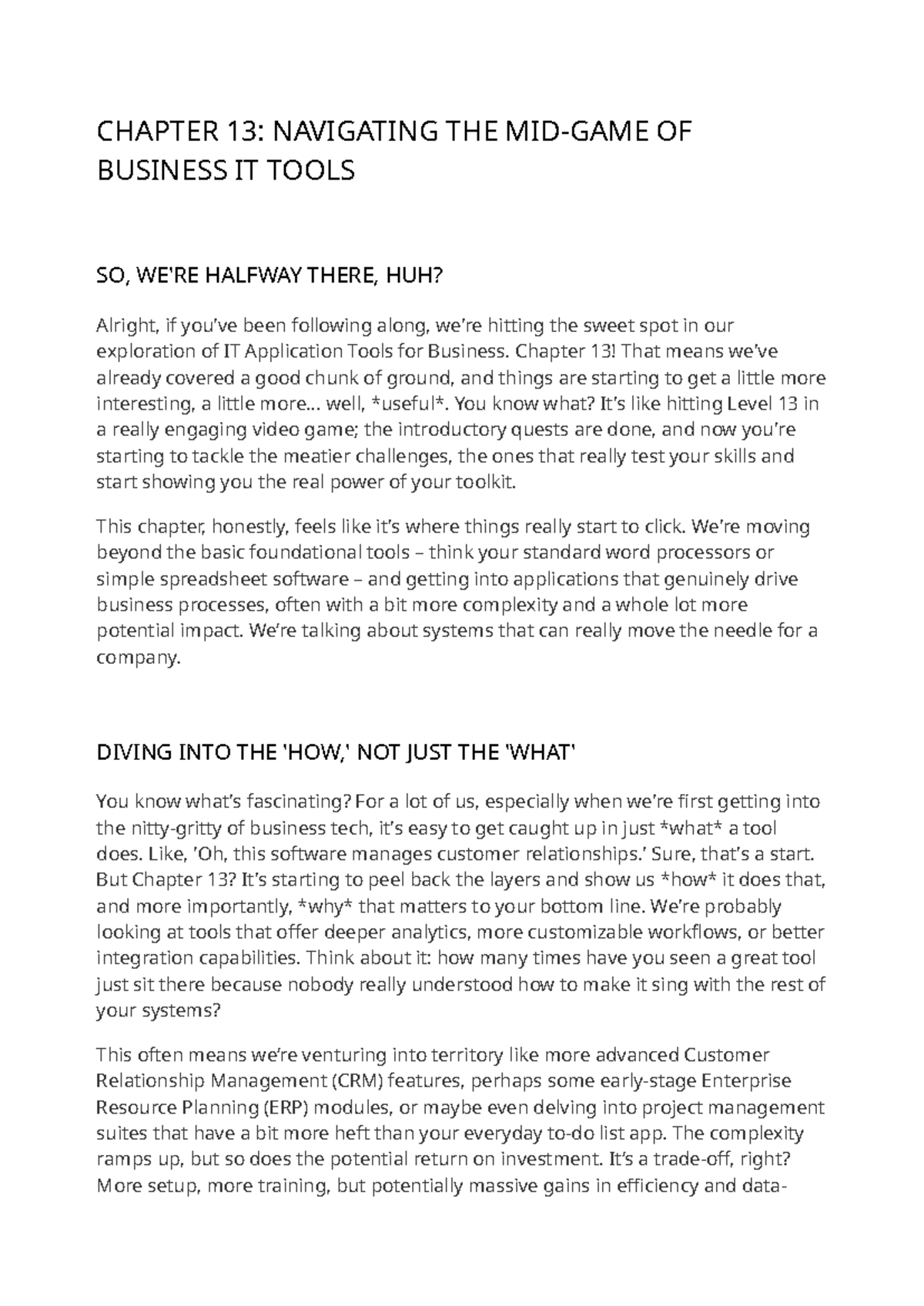 CHAPTER 13 REVIEW: ADVANCED IT TOOLS FOR BUSINESS - Studocu