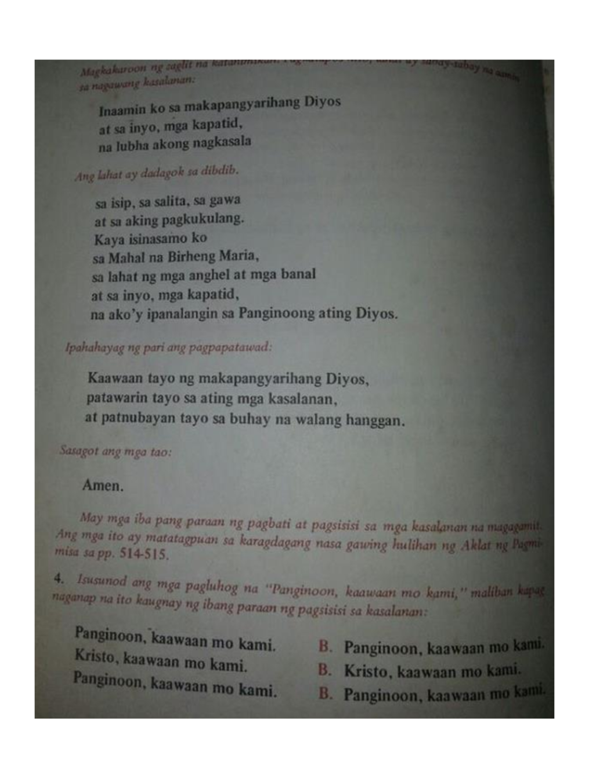 Pagmimisa at Pagsisisi: Isang Gabay sa Roman Missal (Tagalog) - Studocu