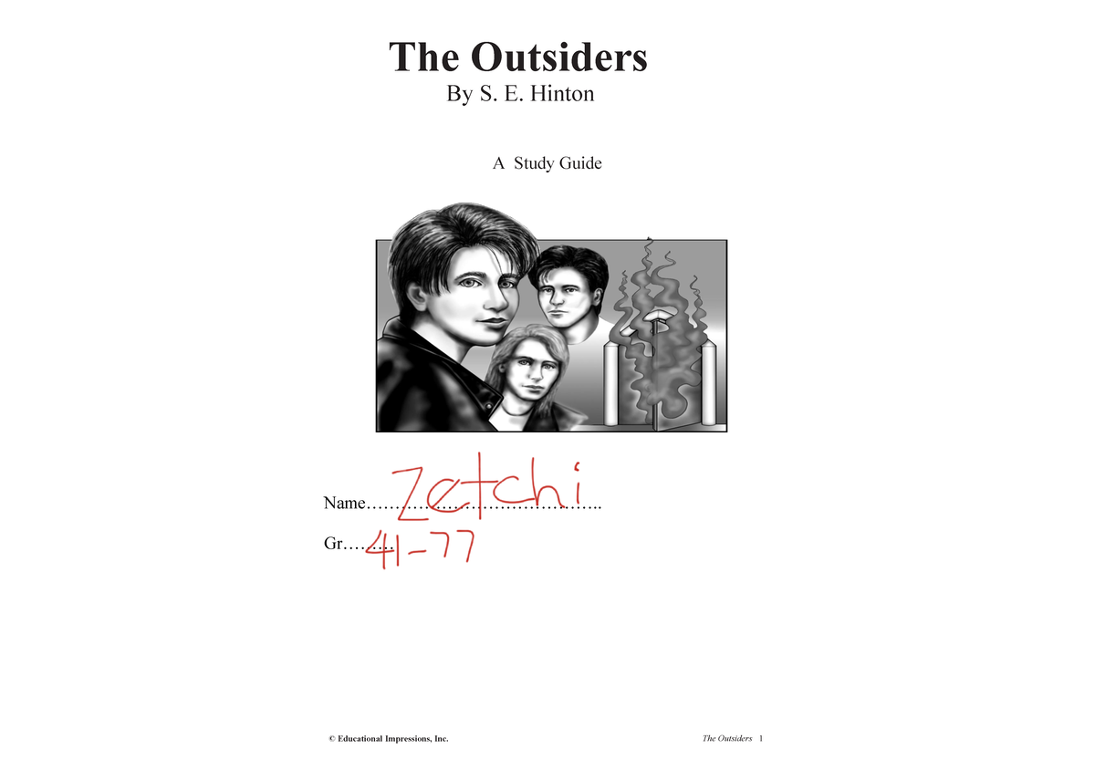 _The Outsiders_ Study Guide & Answer Key (SB-ANSWKS) - Studocu