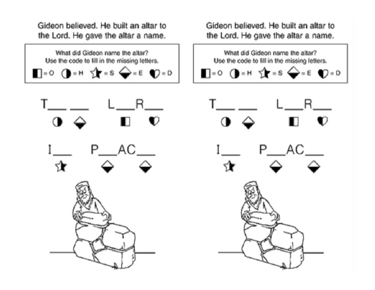 Story of Gideon March 2, 2025 - Gideon believed. He built an altar to ...