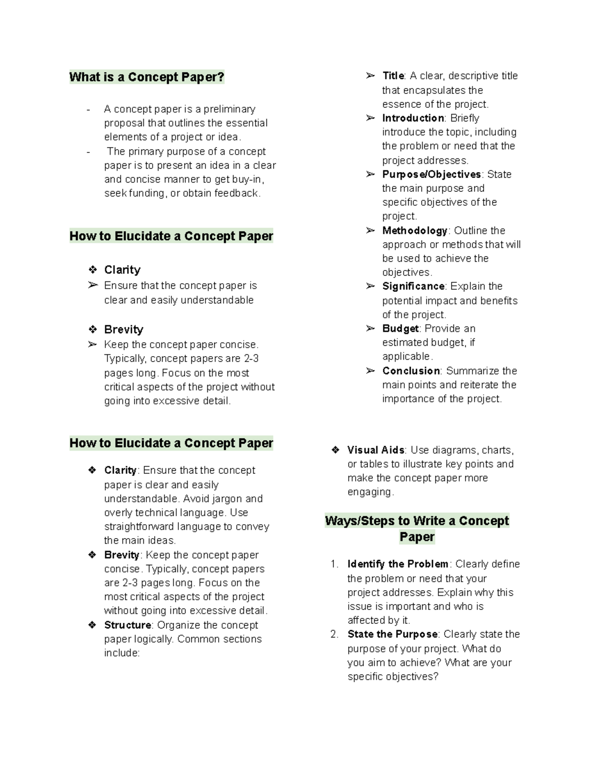 Concept Paper Guidelines - Essential Notes for Clarity & Structure ...