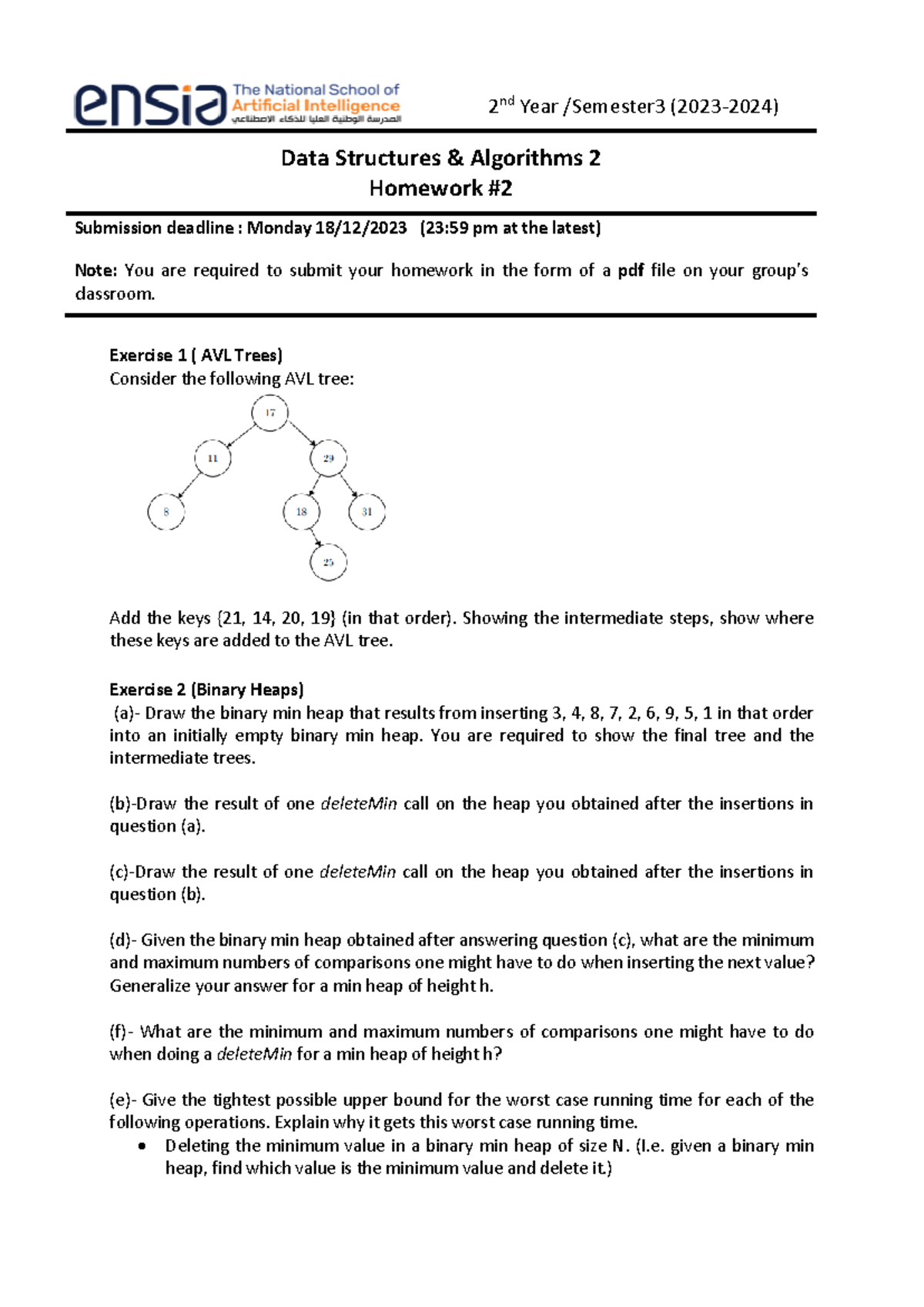 Homework 02 - 2 nd Year /Semester3 (2023-2024) Data Structures ...