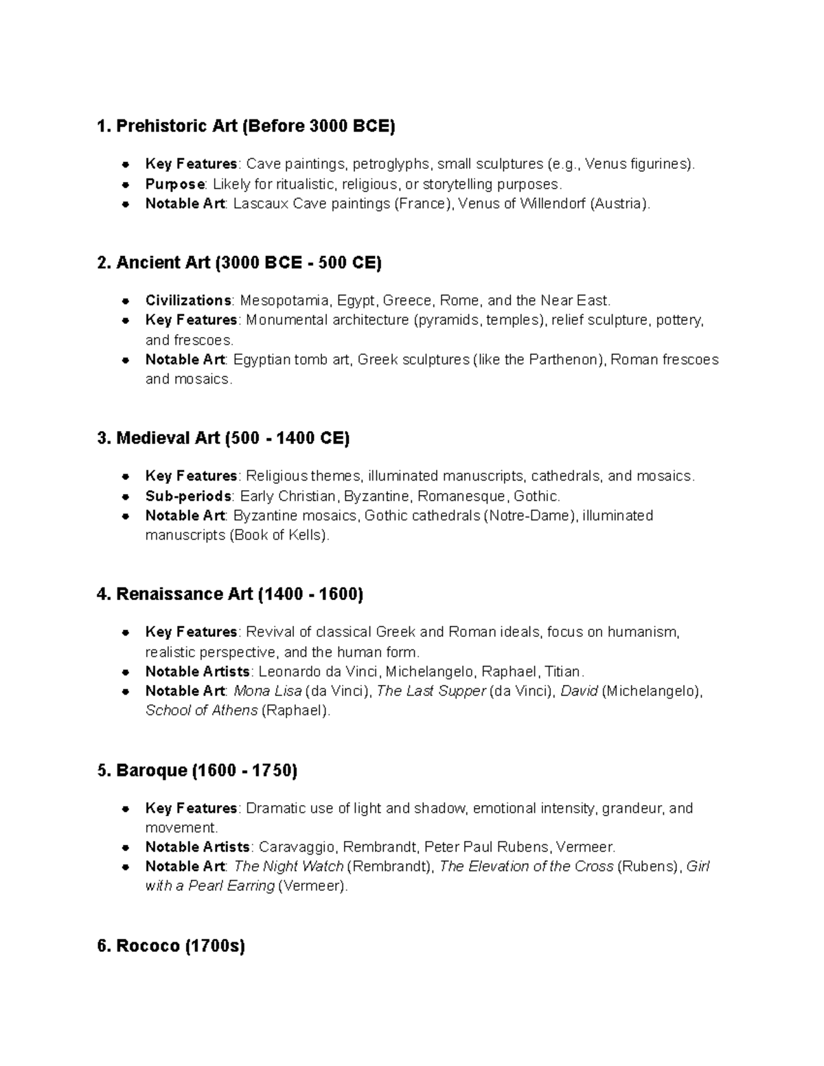 Art history overview: Key movements and notable works from prehistoric ...