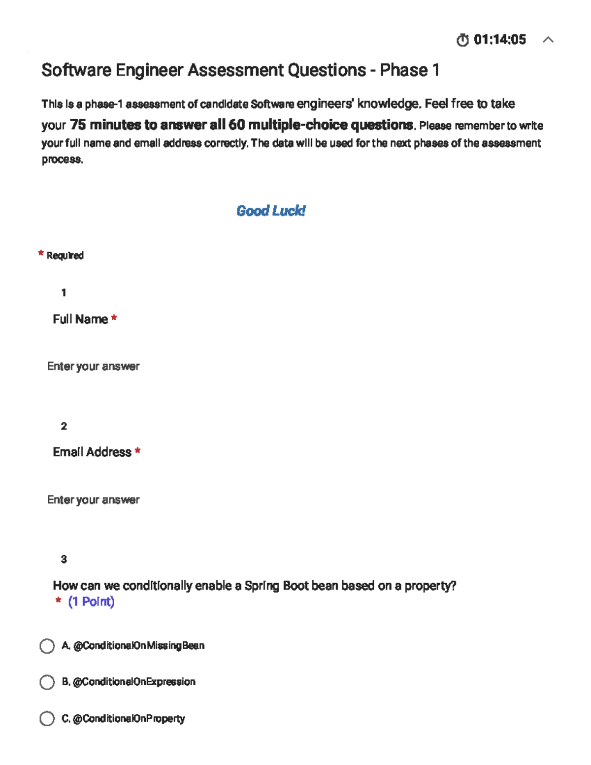 Software Engineer Assessment Questions - Phase 1 - Feel free to take youryour full name and ...