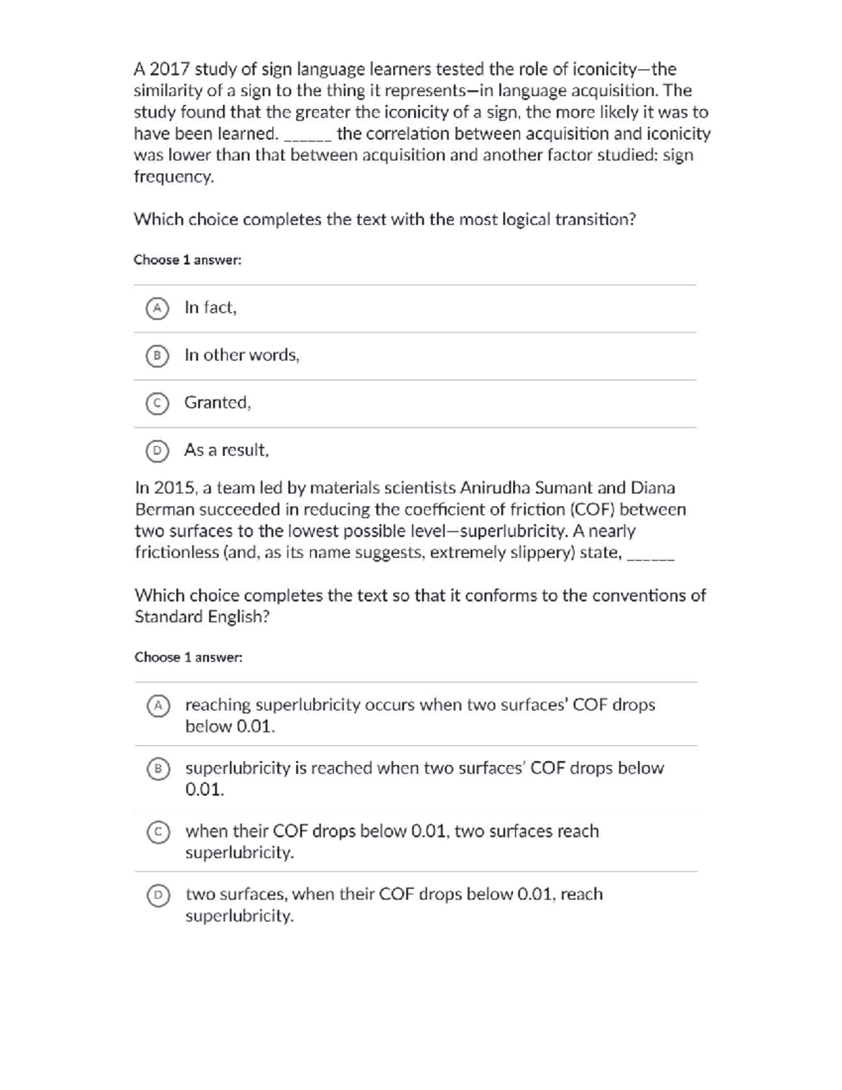 SAT Writing Test 3 - Practice Questions and Answers - Studocu