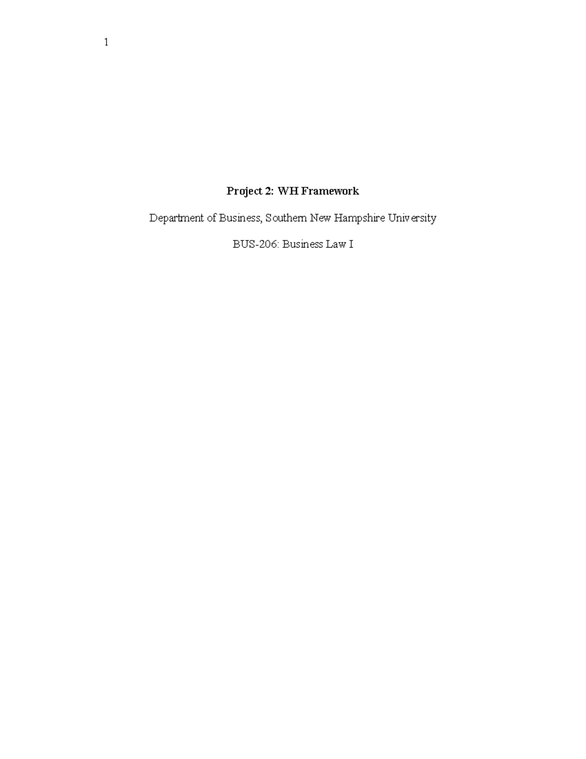 Project 2 - Ethical WH Framework for Business Decisions - Studocu