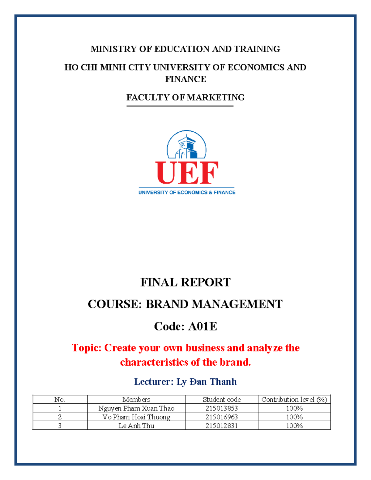 Final Report A01E: Brand Management Analysis of Smart Sip - Studocu