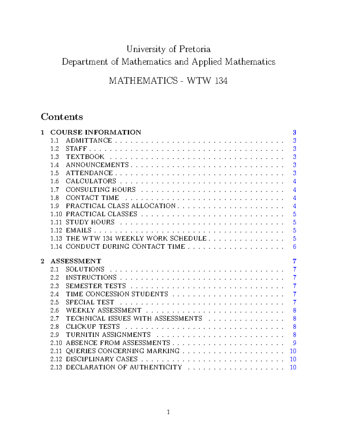WTW 134 Study Guide: Mathematics Course Overview 2023 - Studocu