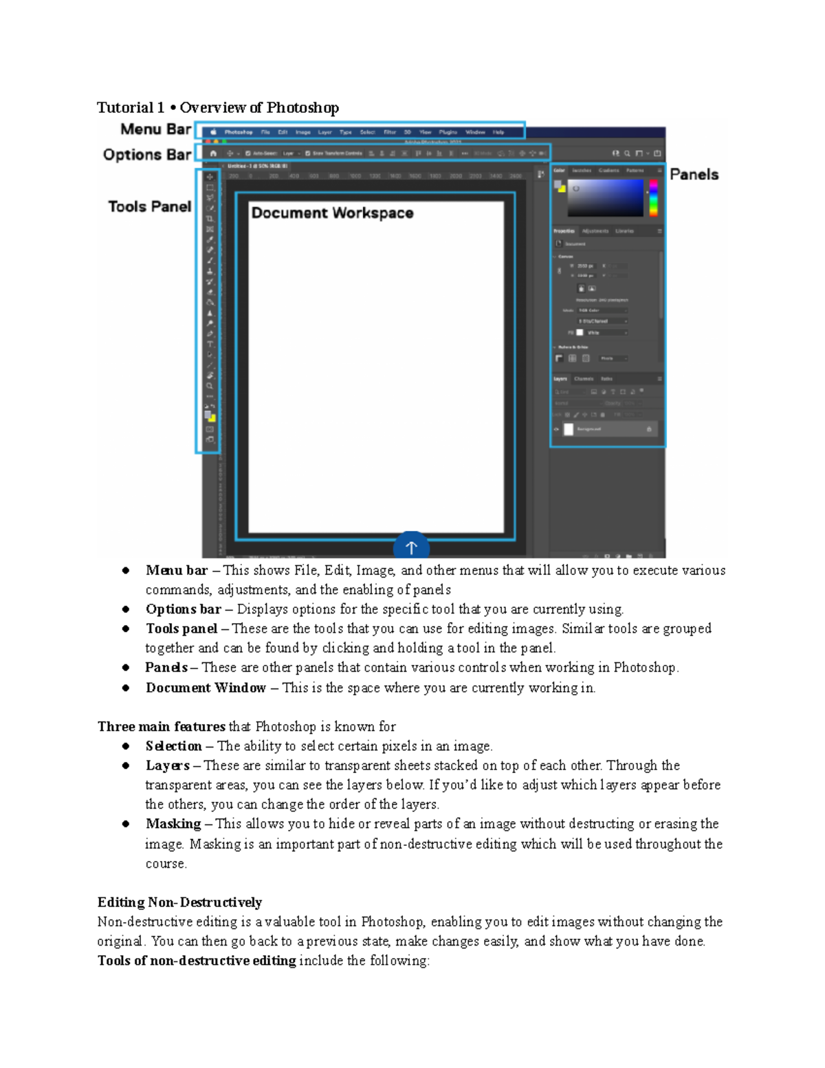 CGCM738 Photoshop Overview & Techniques - Class Notes - Studocu