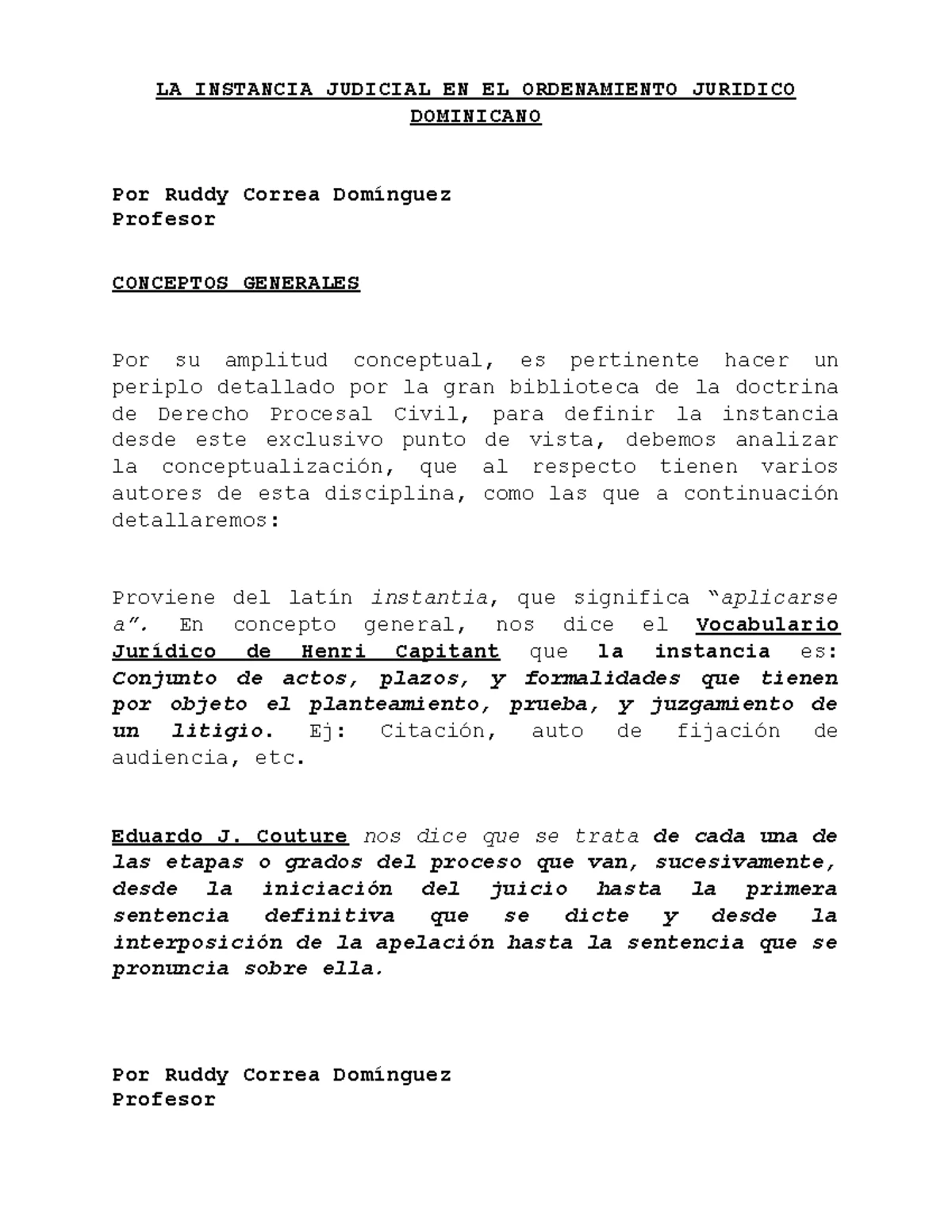 Unidad 1: Conceptos Clave de la Instancia Judicial en Derecho Procesal ...